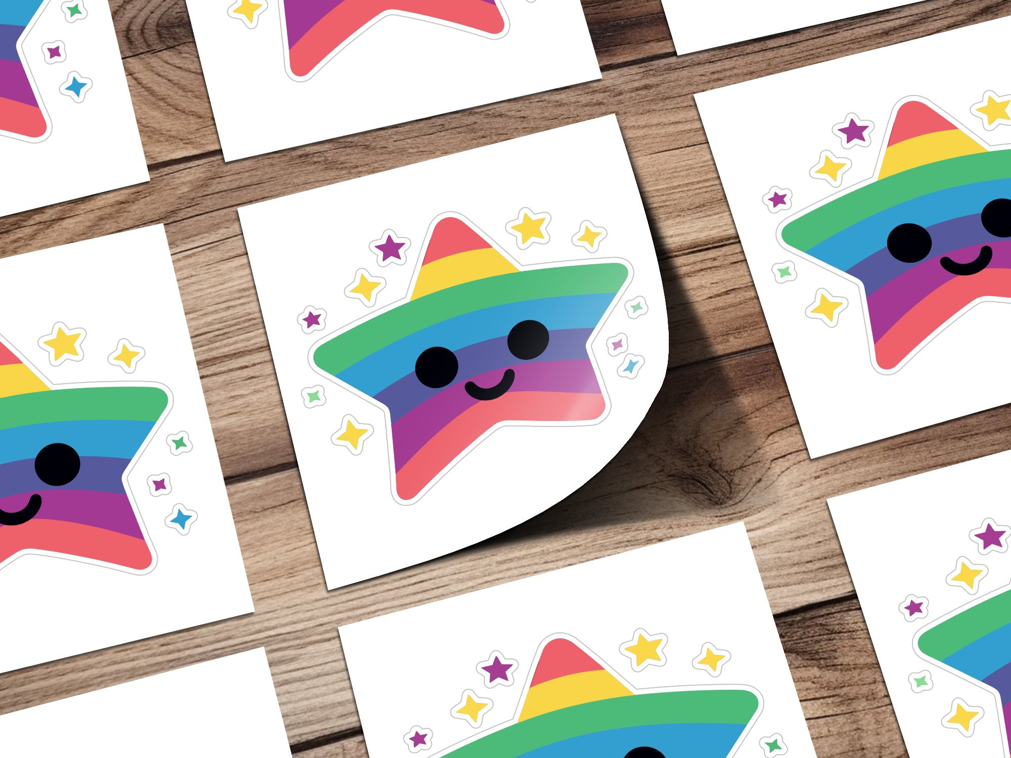 Rainbow Star Svg Png Eps Clipart Commercial Use Vector - Etsy