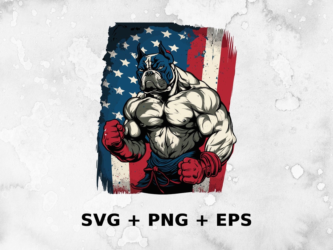 Boxing Dog US Flag Svg Png Eps Clipart, Commercial Use Vector Graphic ...