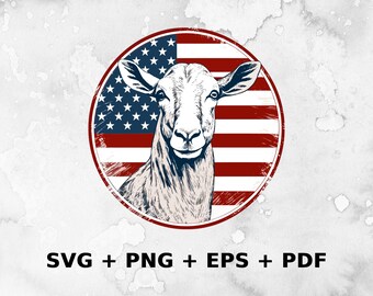 American Flag Goat SVG PNG Eps, Commercial Use Clipart Vector Graphics ...
