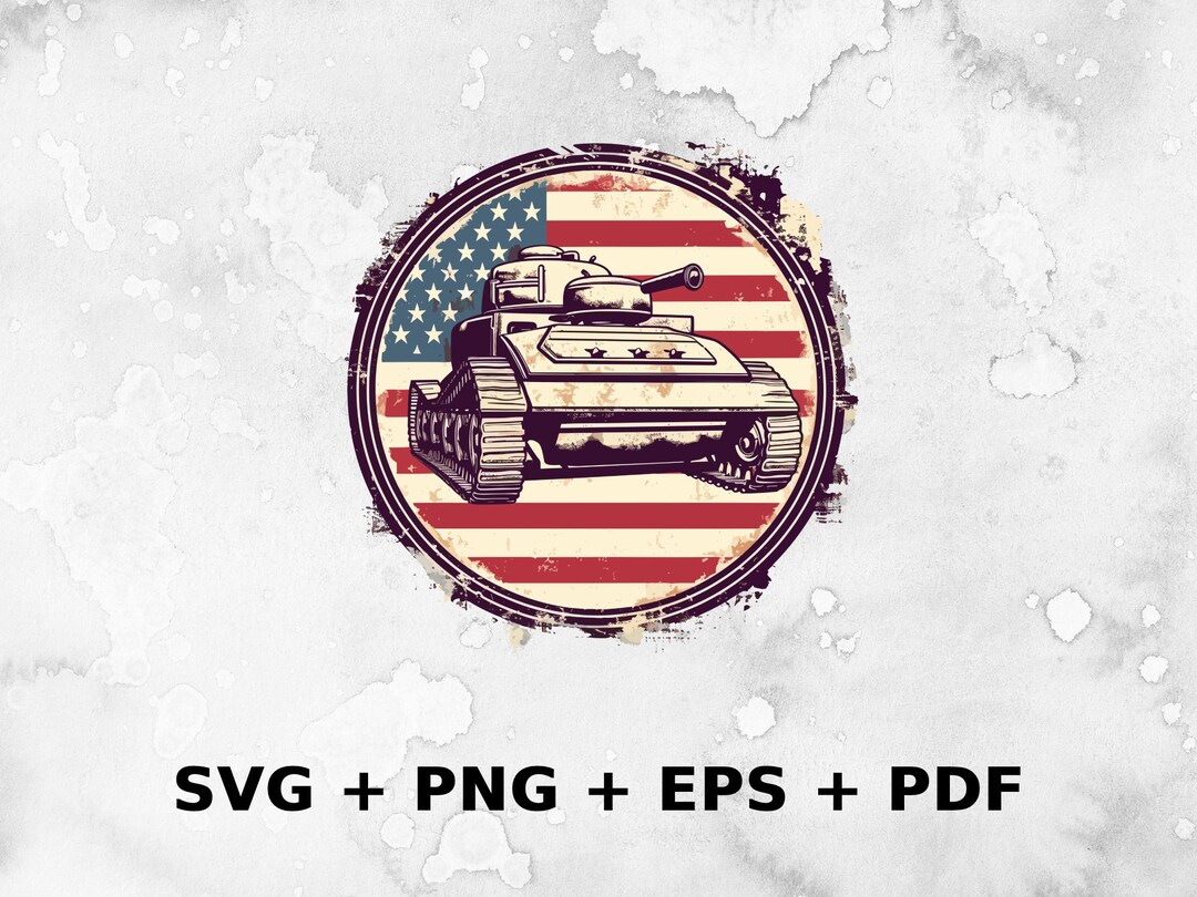 American Flag Tank SVG PNG Eps Commercial Use Clipart Vector - Etsy