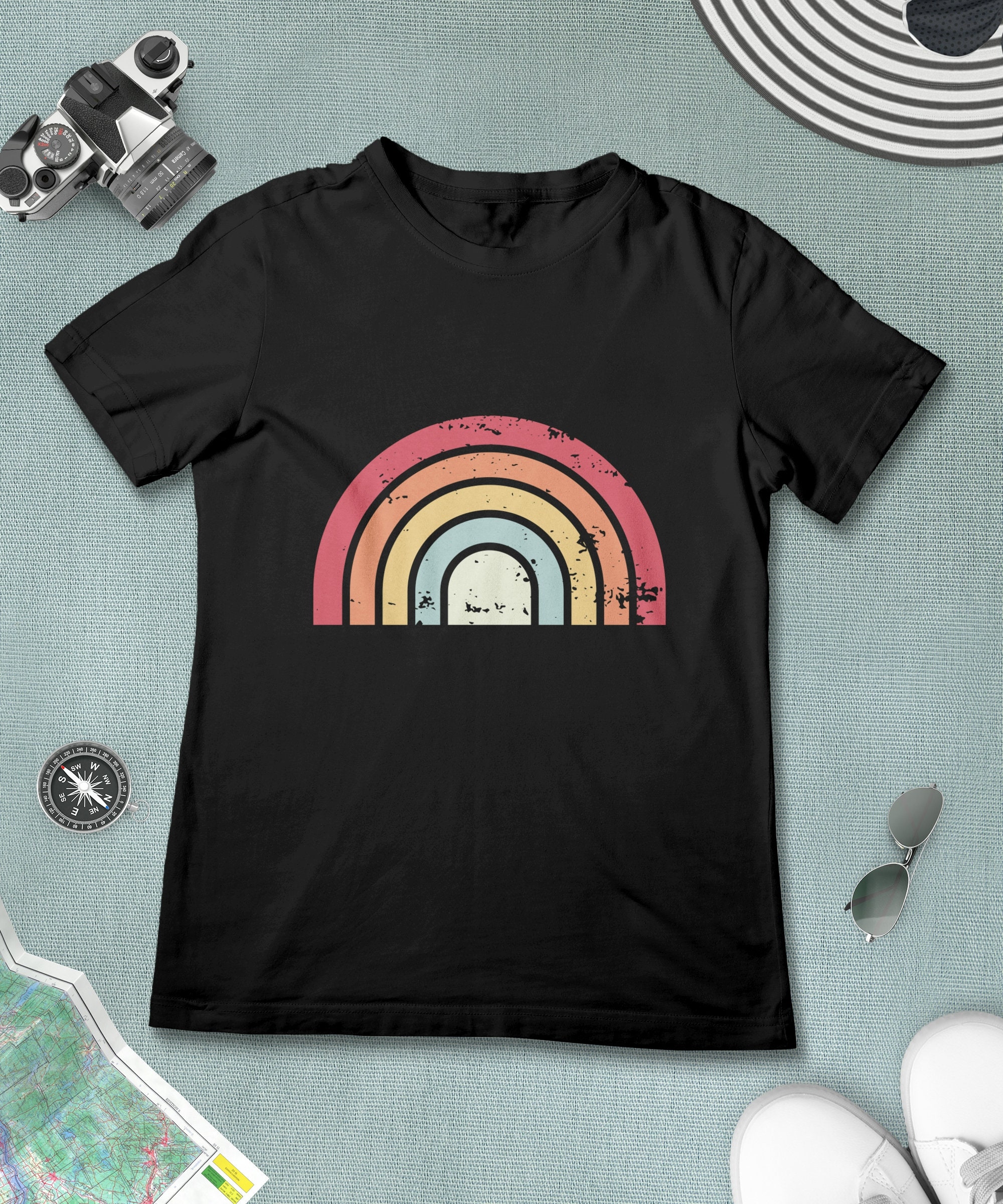 Retro Sunset Rainbow Svg Png Eps Pdf Commercial Use Print on - Etsy