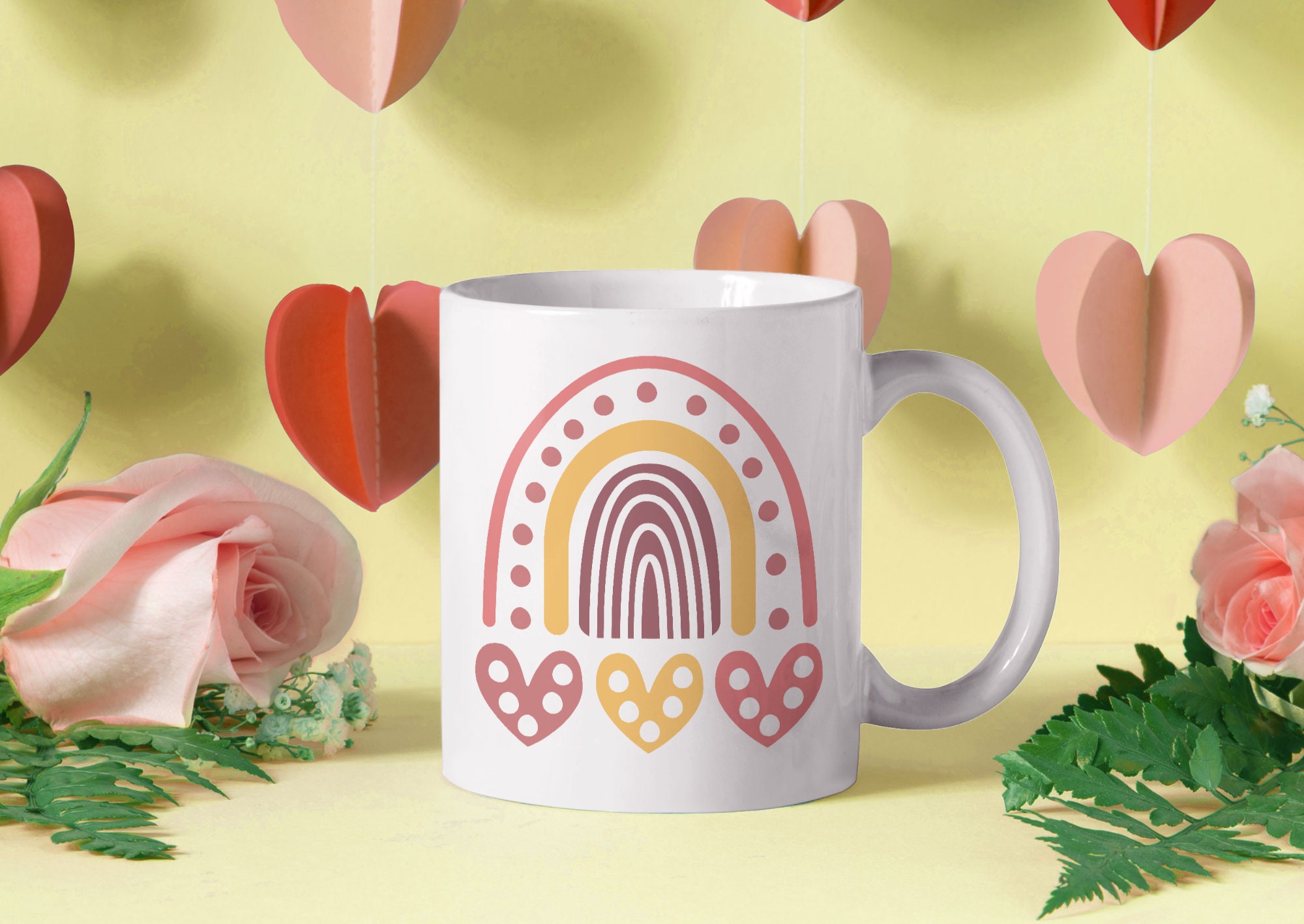 32 Boho Rainbows Bundle, SVG PNG PDF Cute Print on Demand Rainbow ...