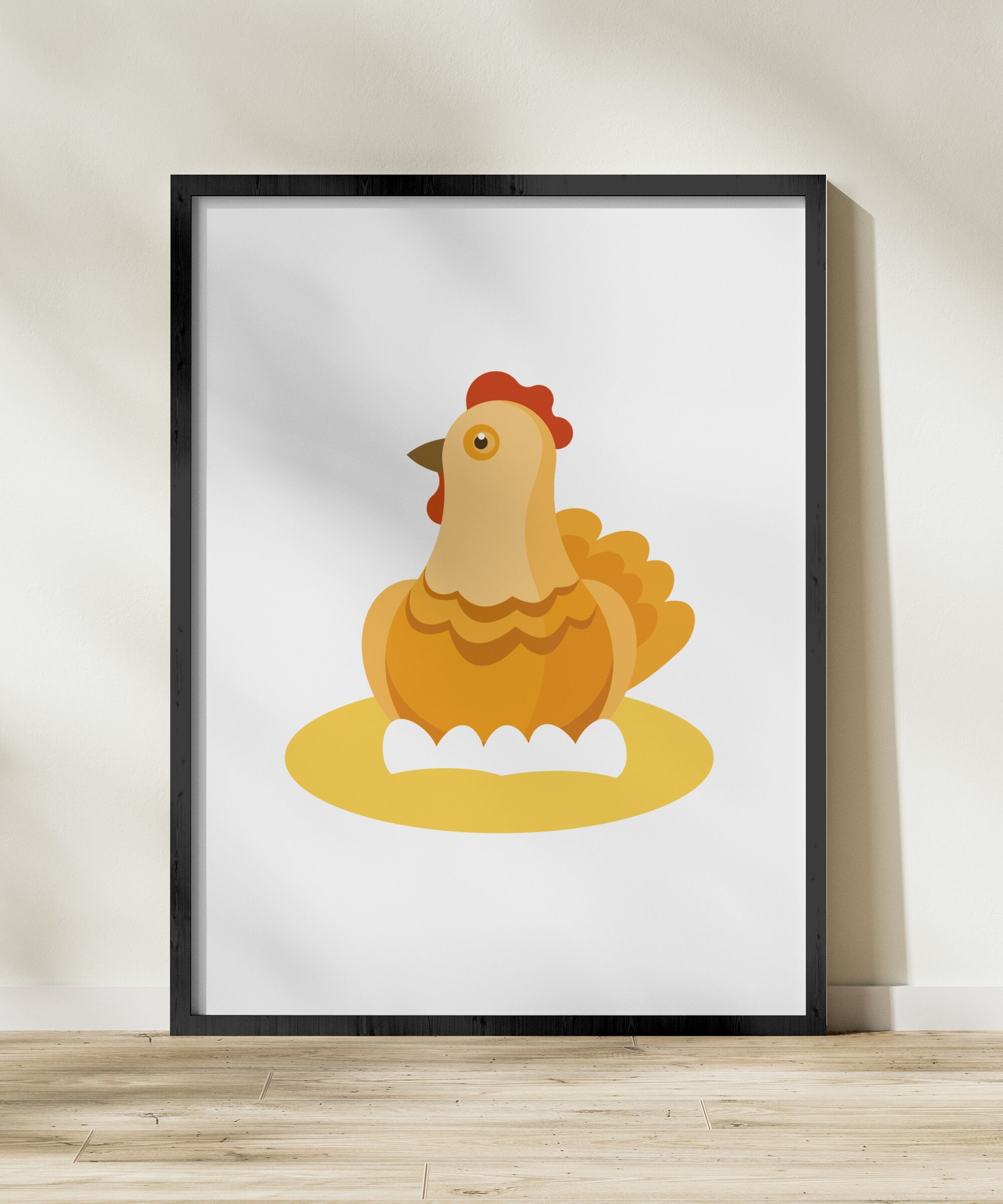 Scared Cartoon Chicken