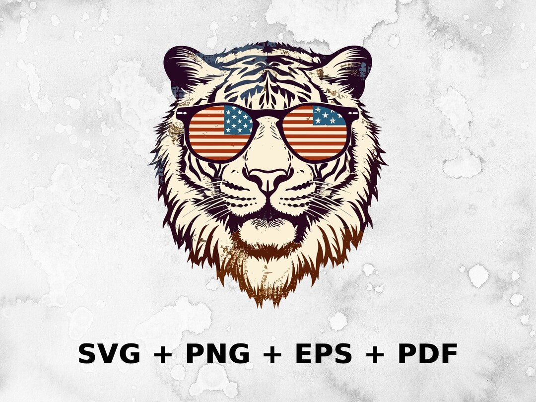 American Flag Tiger SVG PNG Eps, Commercial Use Clipart Vector Graphics ...