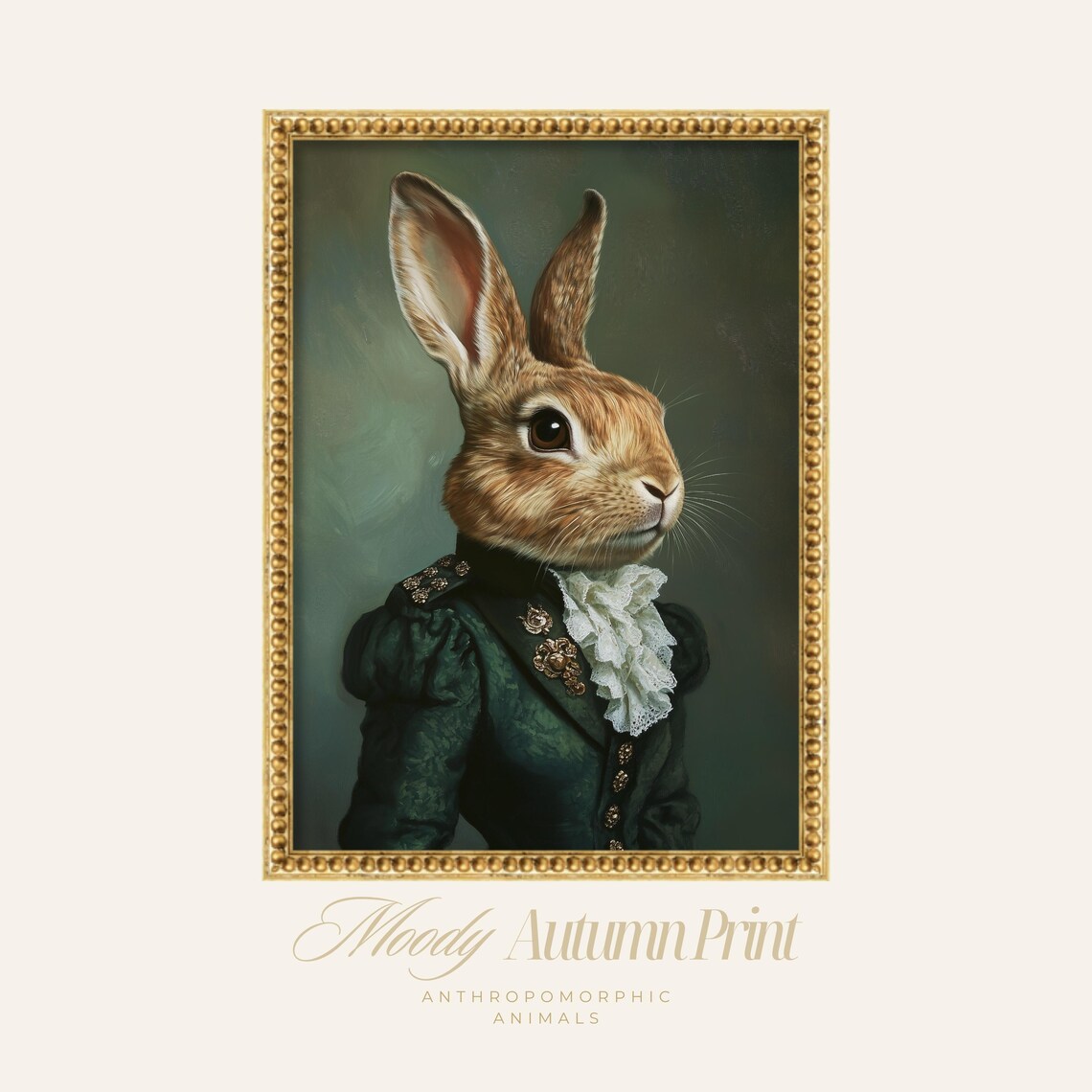 Victorian Rabbit in Suit Art Moody Vintage Bunny Print, Gothic Dark ...