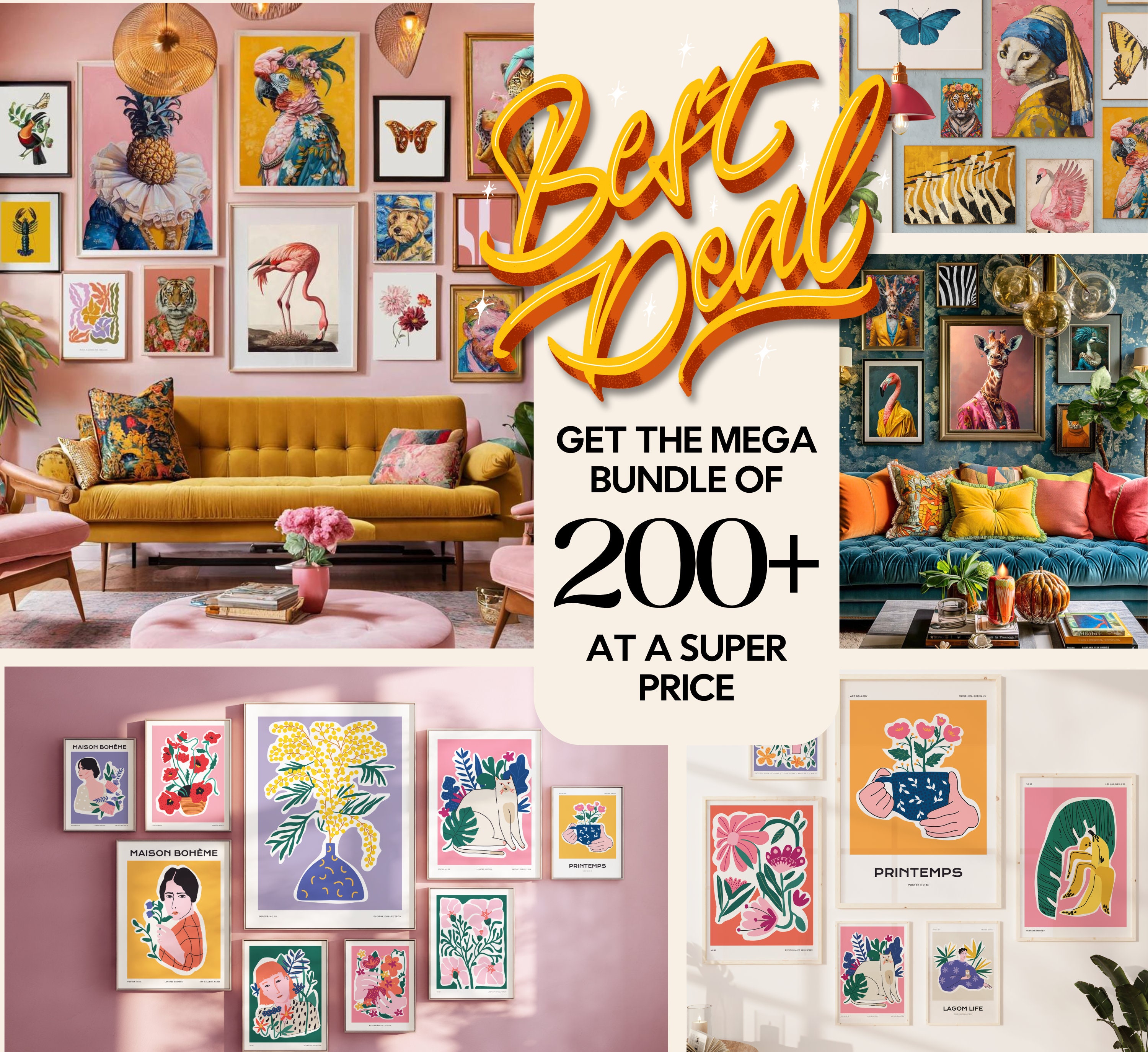 Victorian Bird Print Funky Bird Poster Maximalist Animal Art - Etsy