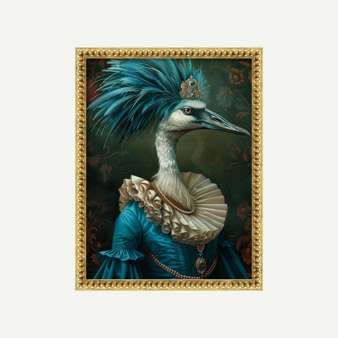 Victorian Bird Print | Funky Bird Poster | Maximalist Animal Art - Etsy