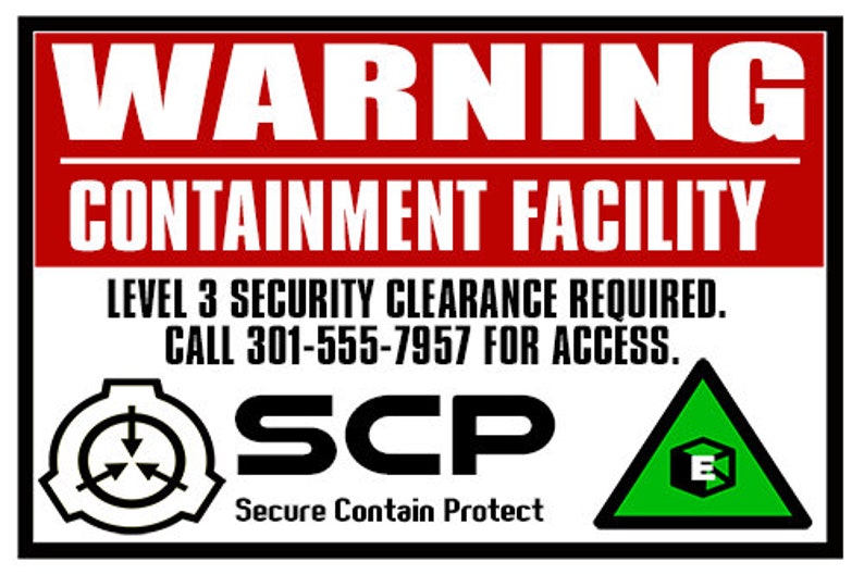 12x16 Inch SCP Facility Warning Sign - Etsy
