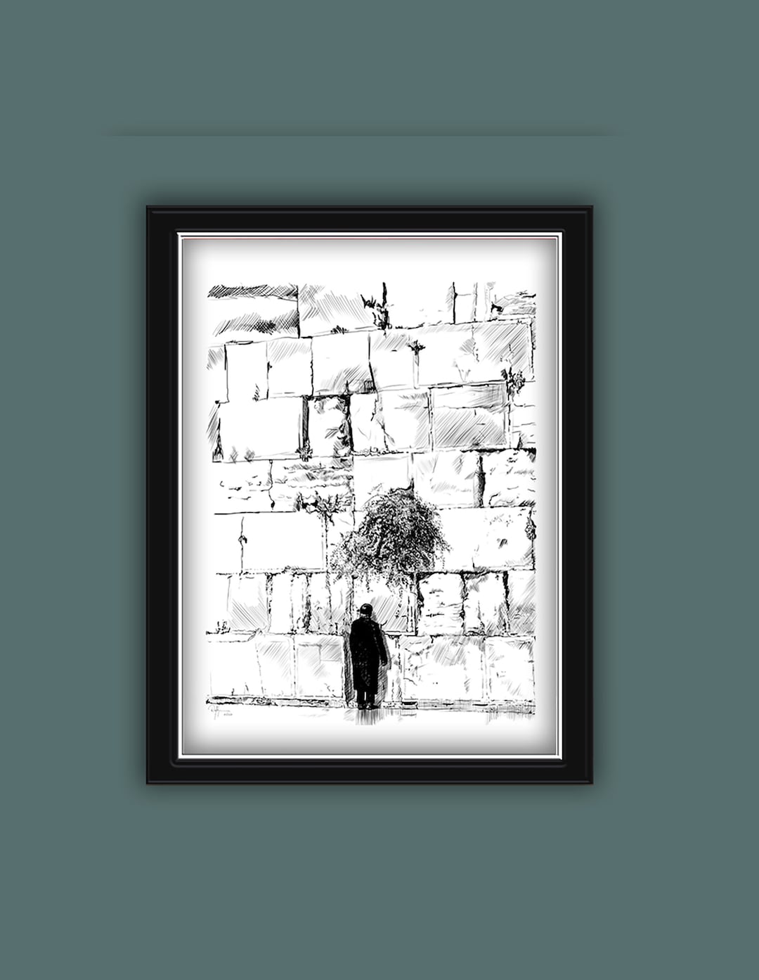 Pen and Ink Drawing 0f Jerusalem Kotel -print Download - Etsy
