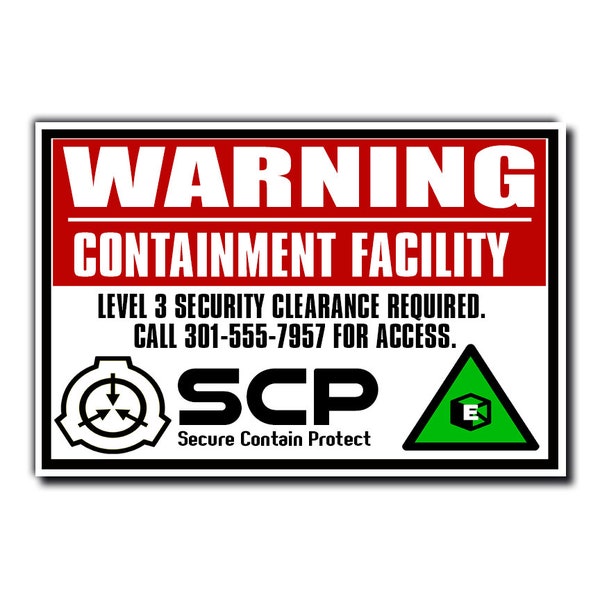 Scp Warning Signs - Etsy