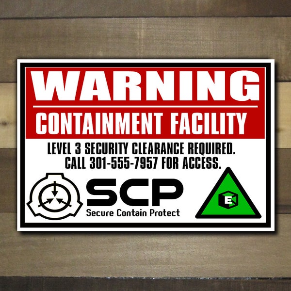 Scp Warning Signs - Etsy