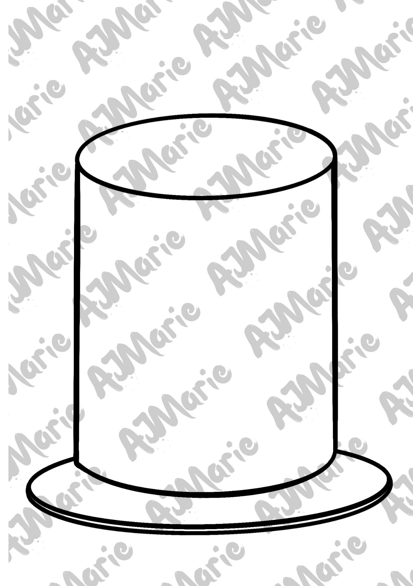 One Tier Cake Drawing Template - Etsy