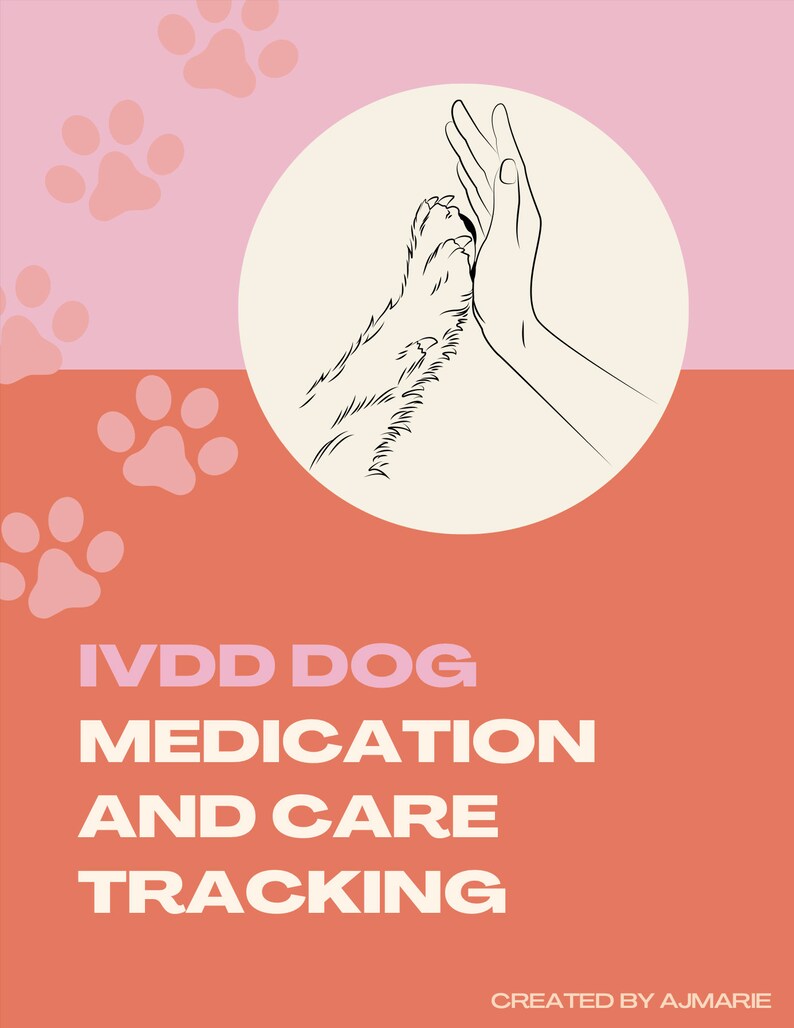 IVDD Dog Medication and Care Tracker Book, Dog Medication Tracker, Dog ...