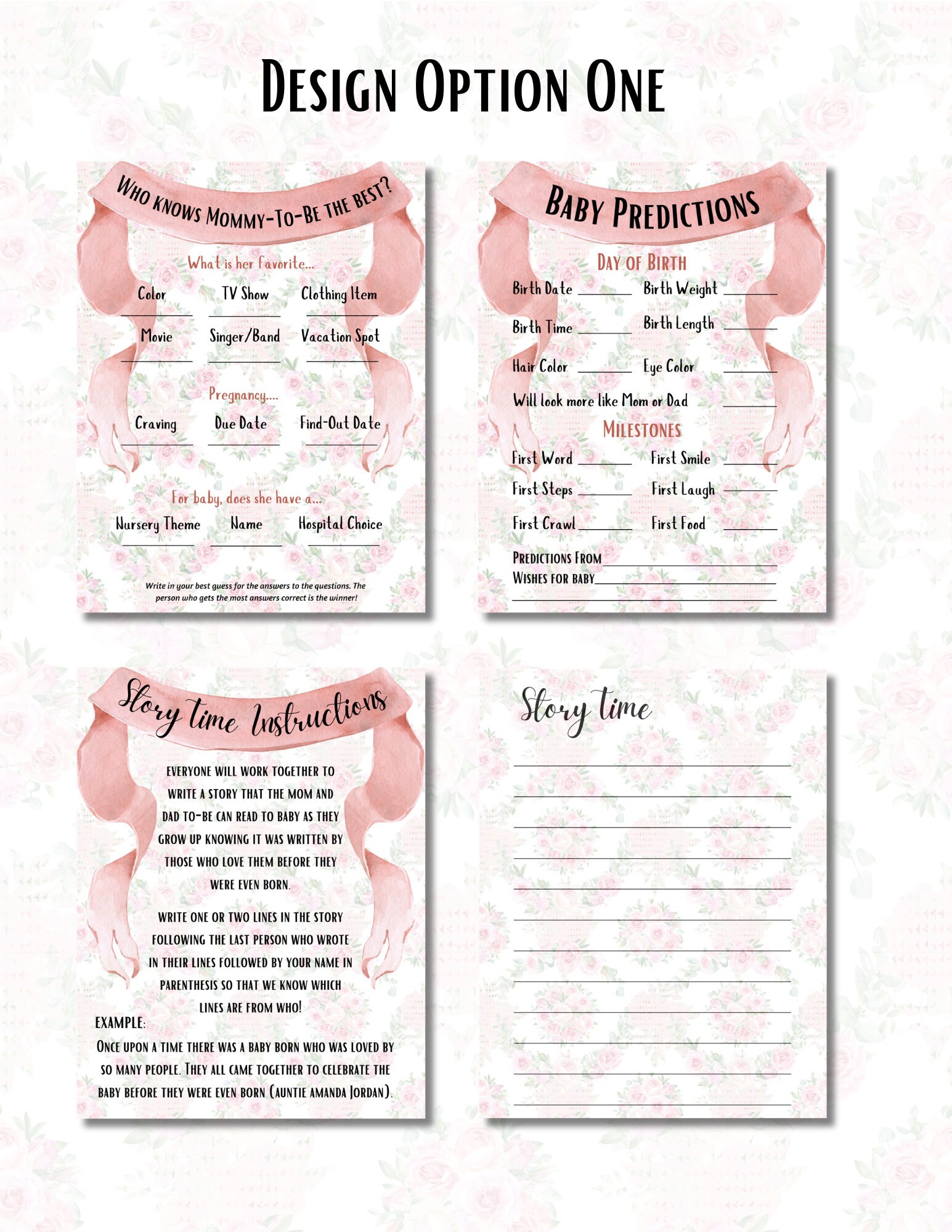Regency Era Baby Shower Games and Activities, Keepsake Baby Shower ...
