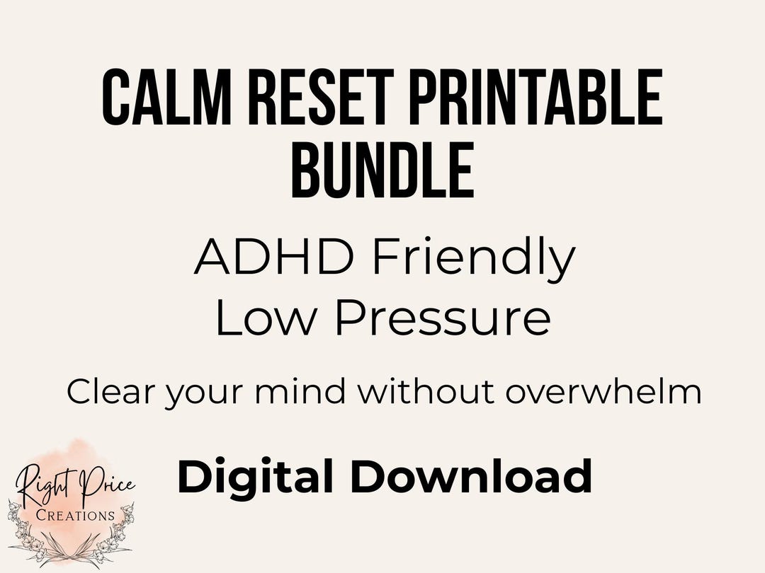 Calm Reset Printable Bundle – Brain Dump, Weekly Reset & Task Parking ...