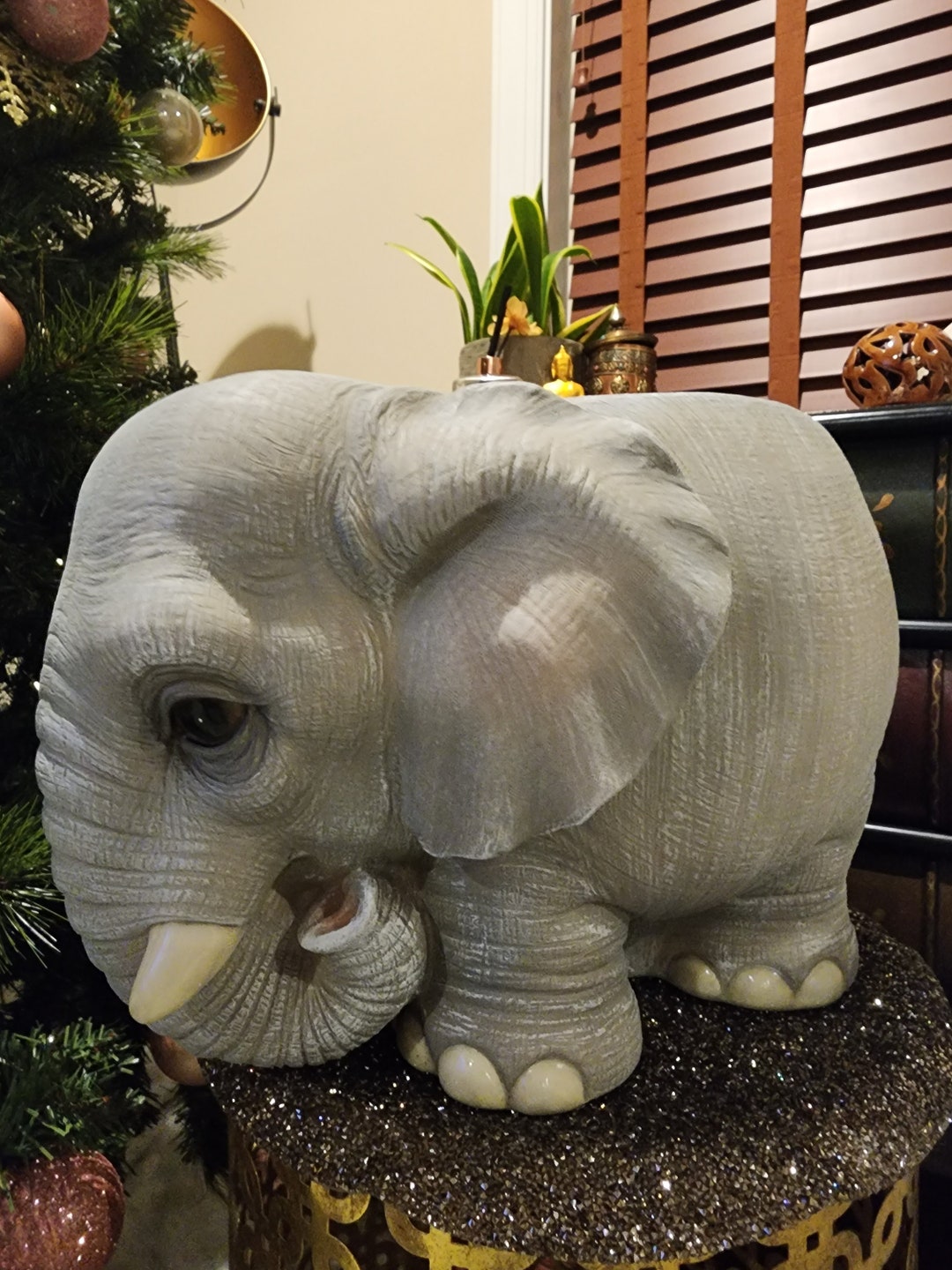 Hand Made Vintage Style Elephant Ottoman Footstool Resin Foot - Etsy