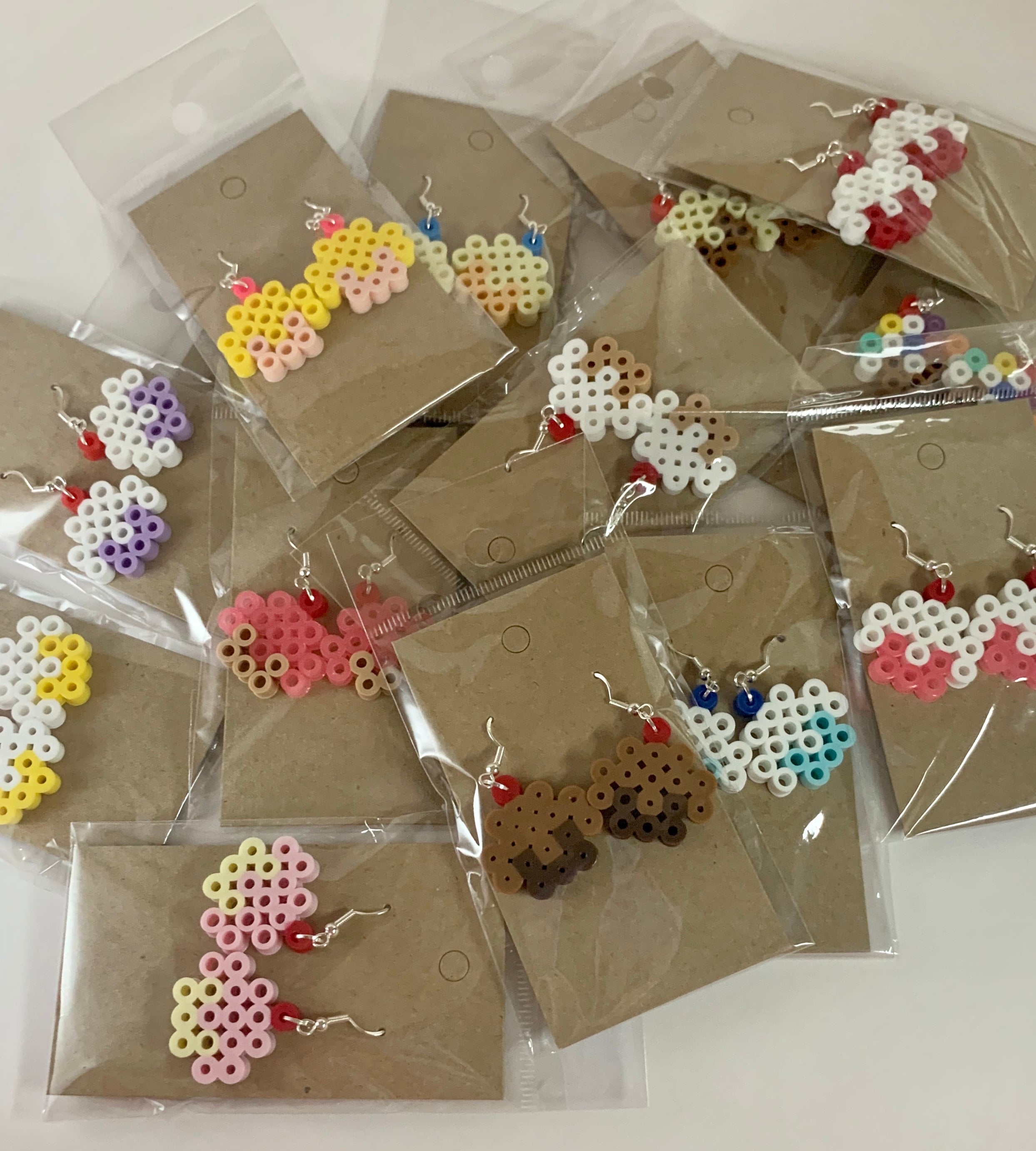 8-bit Perler Cupcake Earrings - Etsy