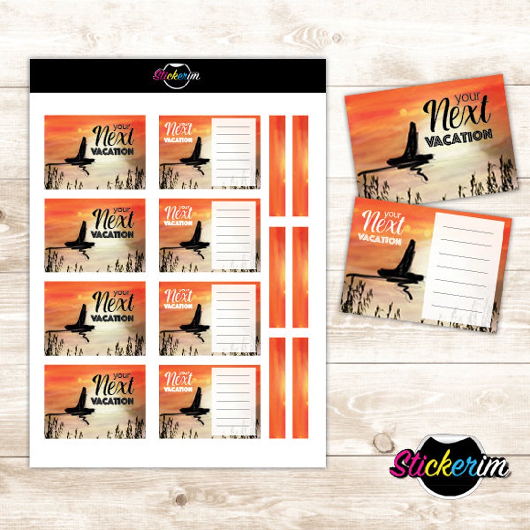 PRINTABLE Summer Vacation Stickers, Planner Stickers, Bullet Journal ...