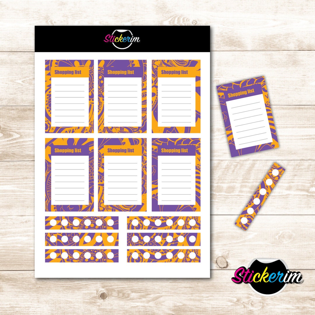 PRINTABLE- Shopping List, Life Tracker Stickers, Planner Stickers ...