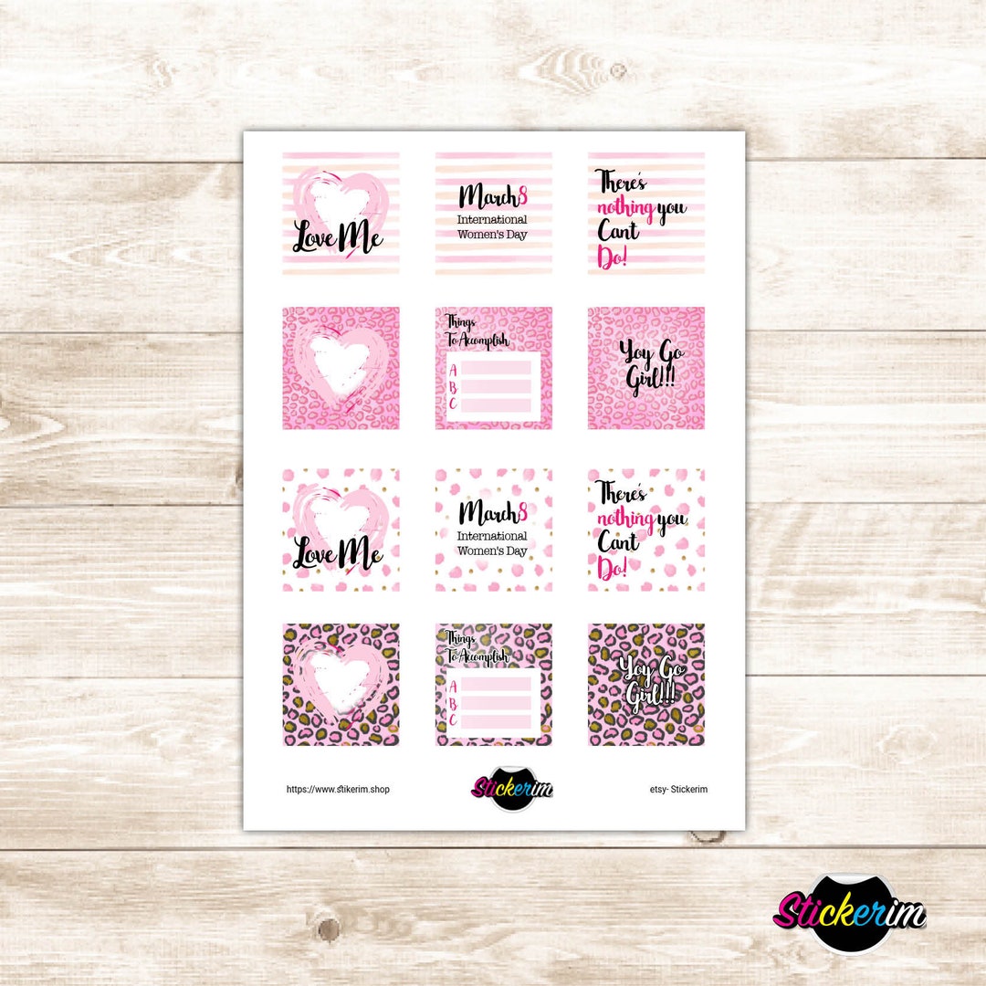 PRINTABLE- Women's Day Stickers for Planner, Bullet Journal, Art ...