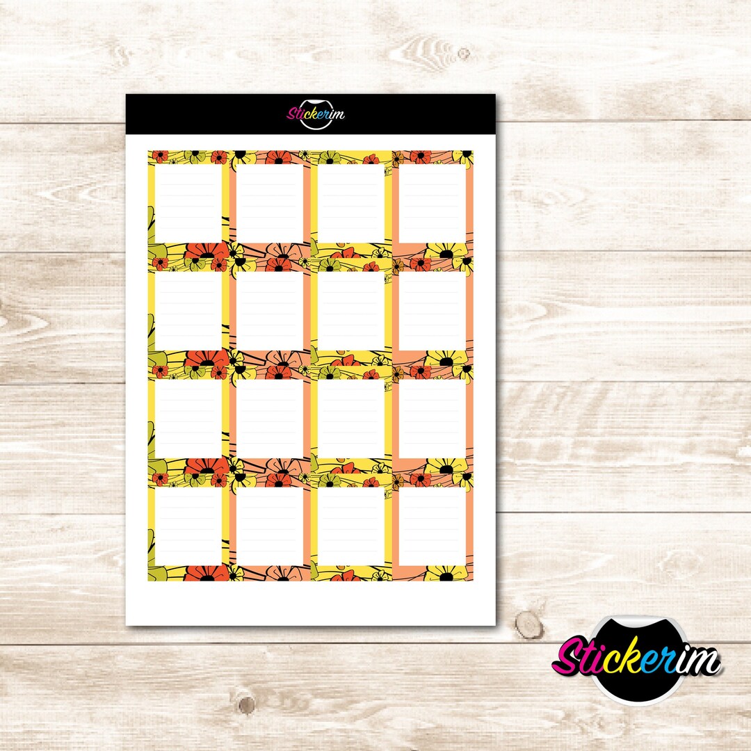 PRINTABLE Floral Horizontal Stickers Planner Stickers - Etsy