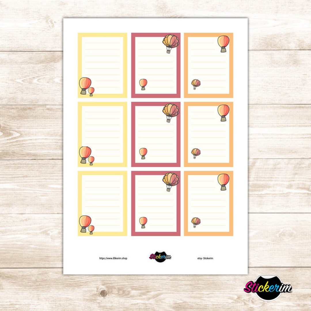 PRINTABLE Hot Air Balloons Task Stickers Planner Stickers - Etsy