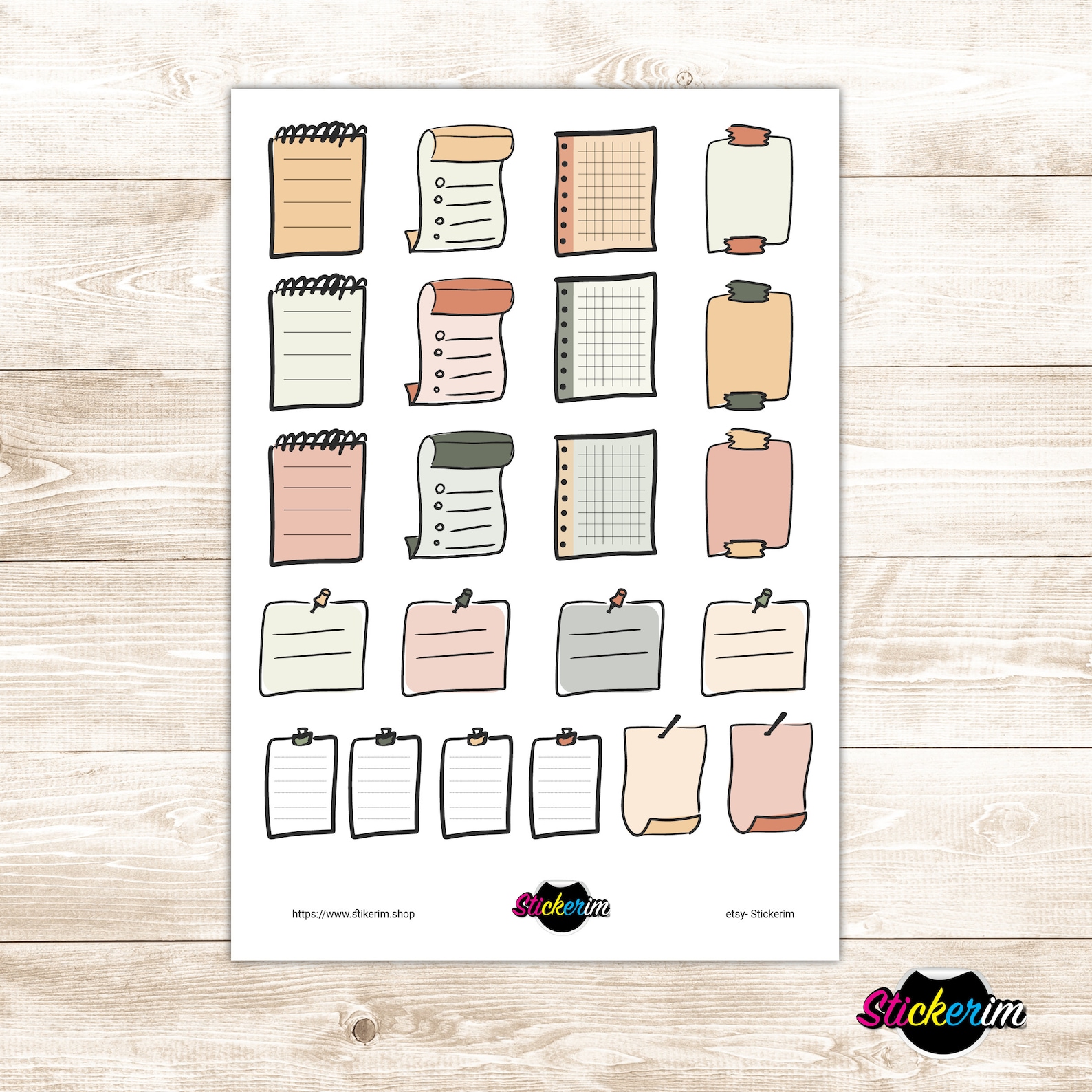 PRINTABLE Colored Doodle Task Stickers, Planner Stickers, Bullet ...