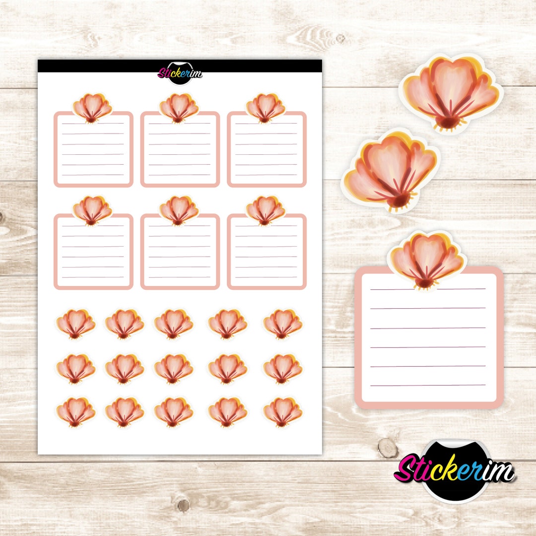 Floral Task Stickers: Planner, Journal, Scrapbook (PDF) - Etsy