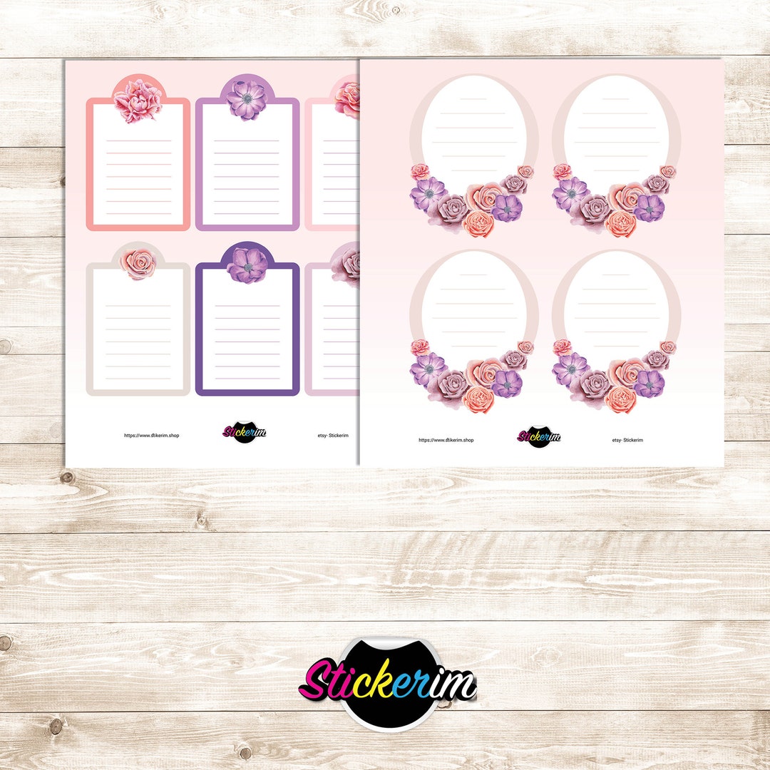 Floral Planner Stickers: Assignment Label Bundle (PDF Files) - Etsy