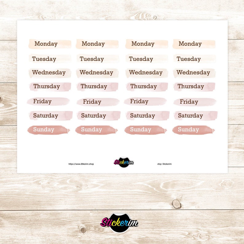 PRINTABLE Pastel Day of the Week - Etsy