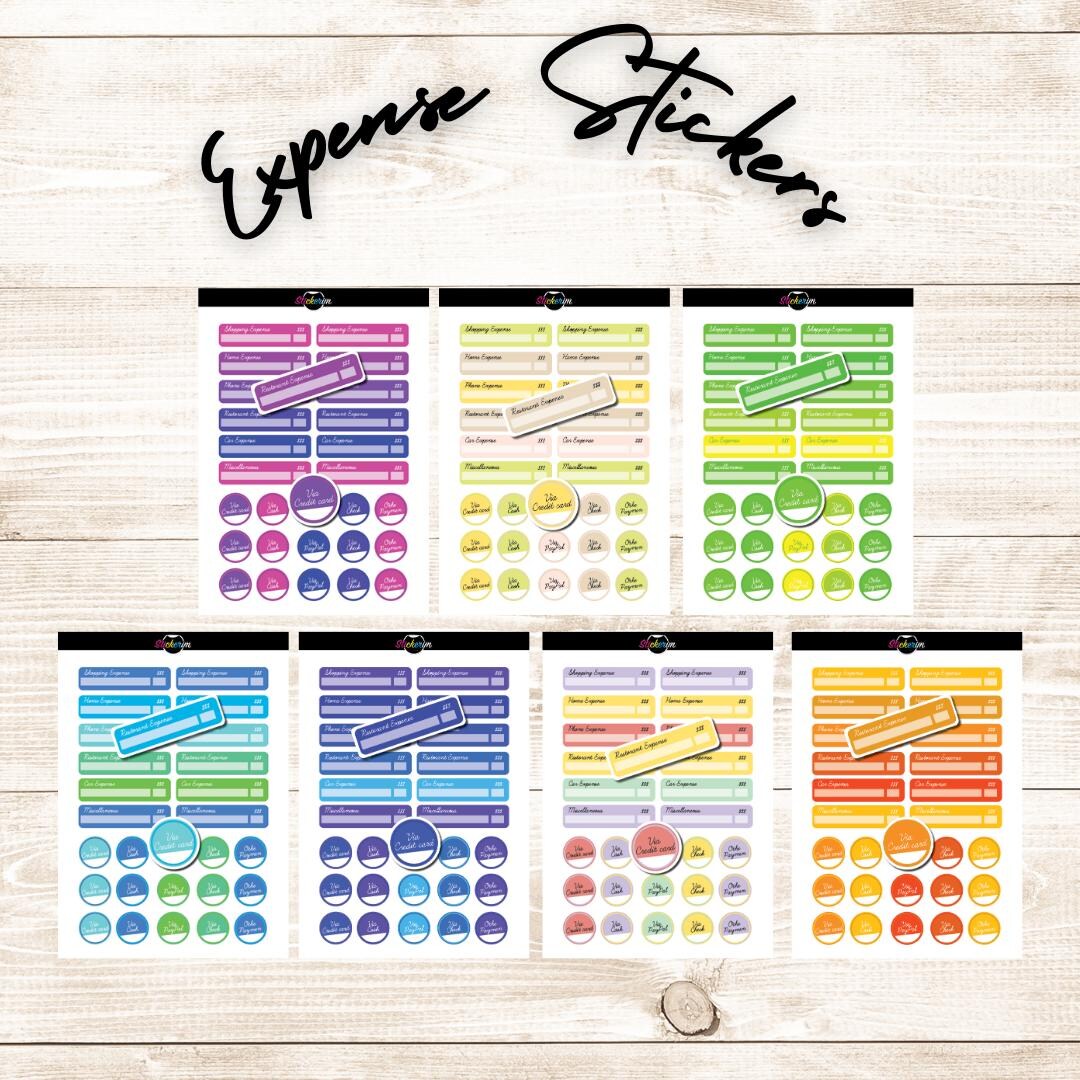 Planner Expense BOX Stickers Sheets - Etsy