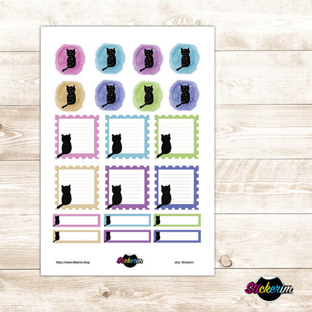 PRINTABLE Cat Task Stickers Planner Stickers Bullet Journal - Etsy