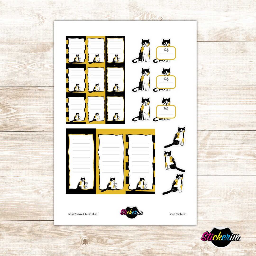 Cat Task Stickers, Planner Stickers, Bullet Journal Stickers, Task ...