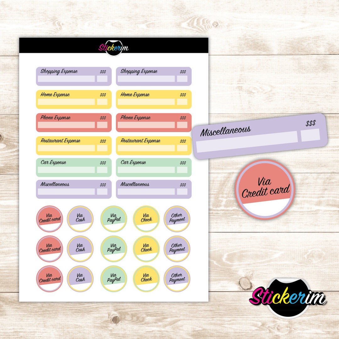 Printable-expense Stickers, Planner Stickers, Weekly Saving Stickers ...