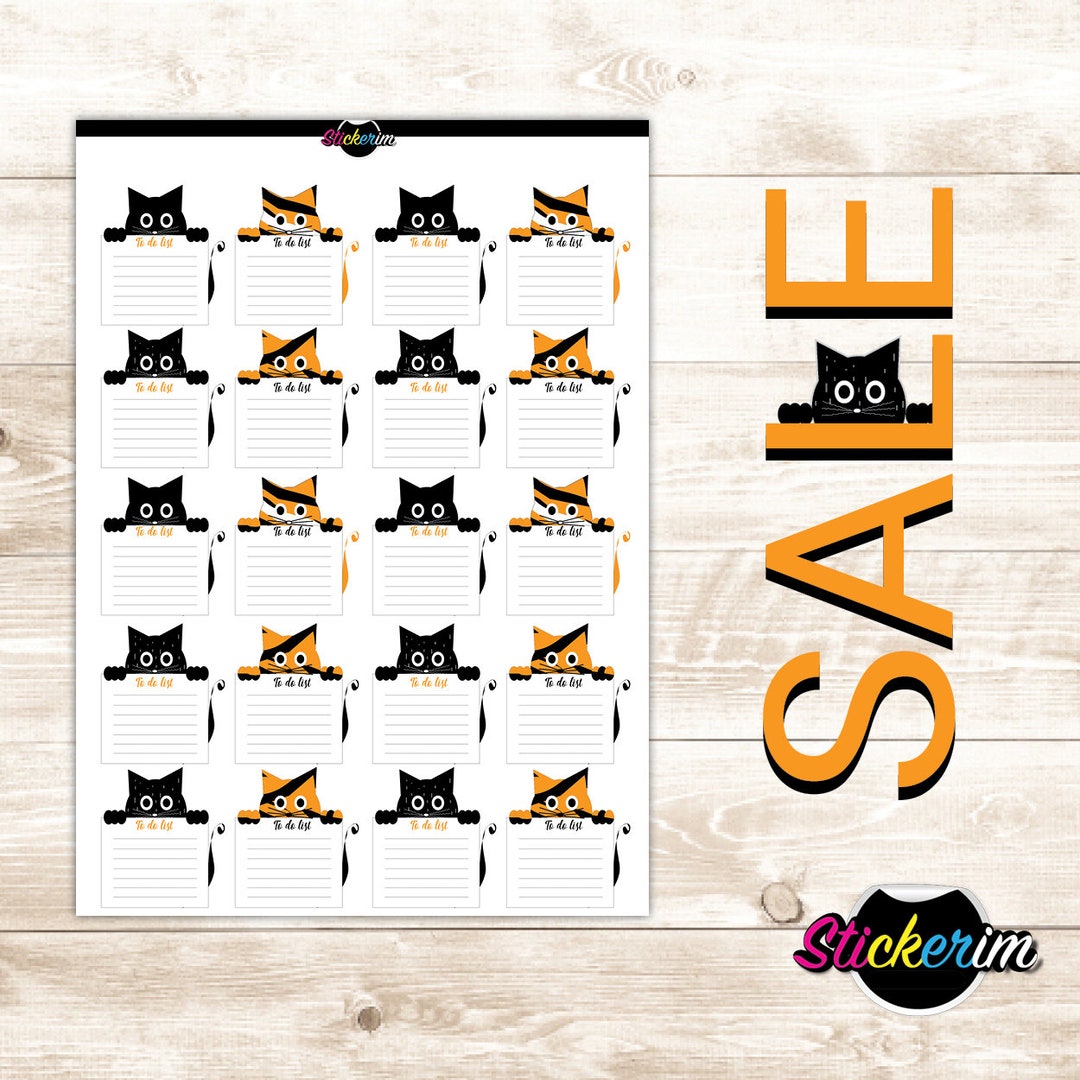 Cat Task Stickers, Planner Stickers, Bullet Journal Stickers, Task ...
