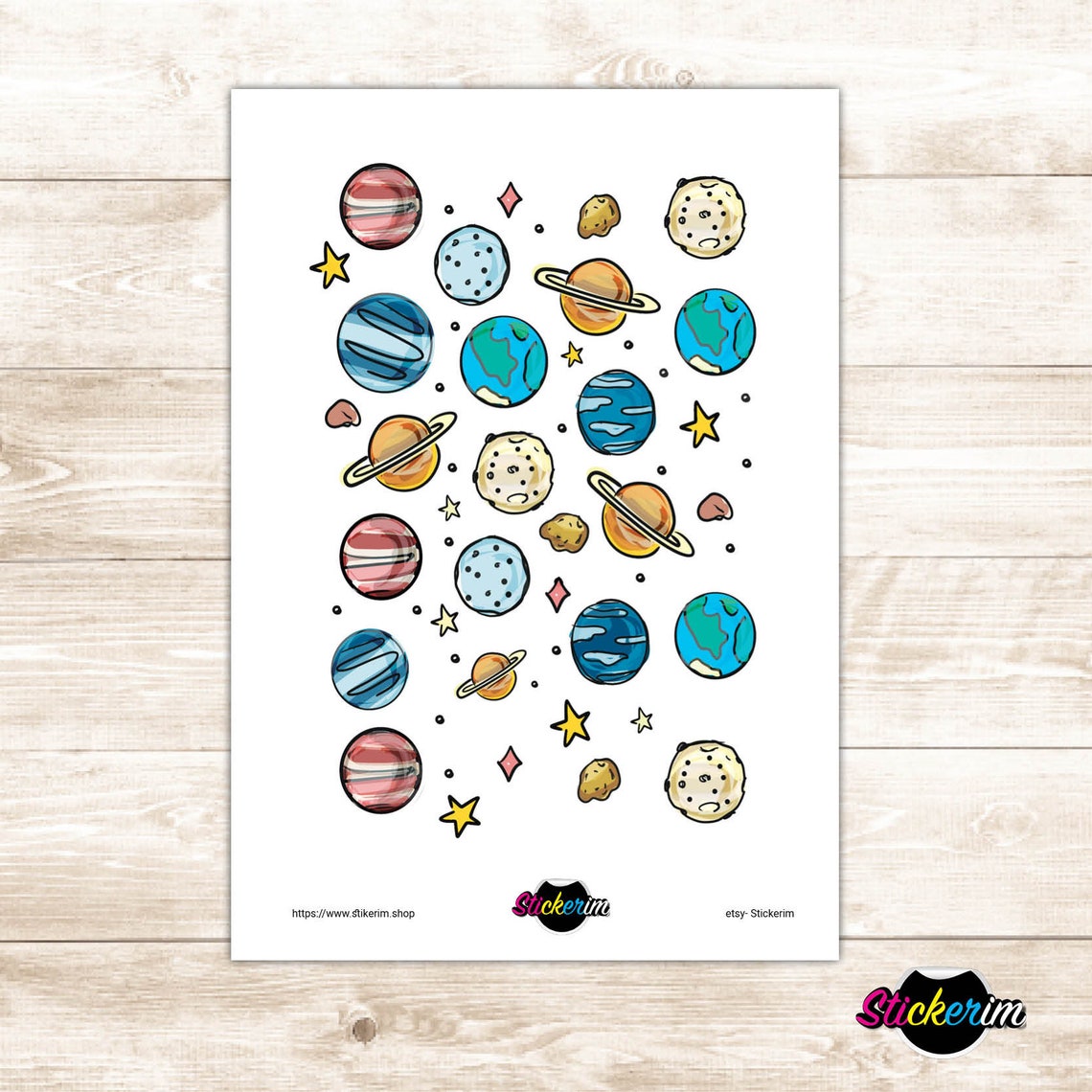 PRINTABLE Doodle Space Galaxy Stickers, Planner Stickers, Bullet ...