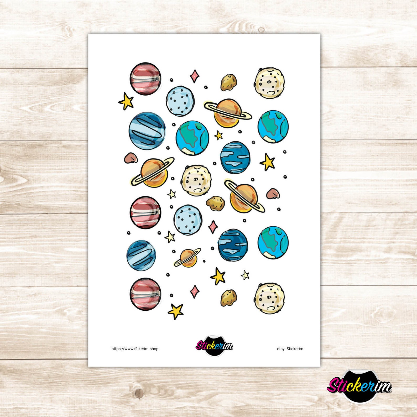 Space Galaxy Stickers, Planner Stickers, Bullet Journal Stickers ...