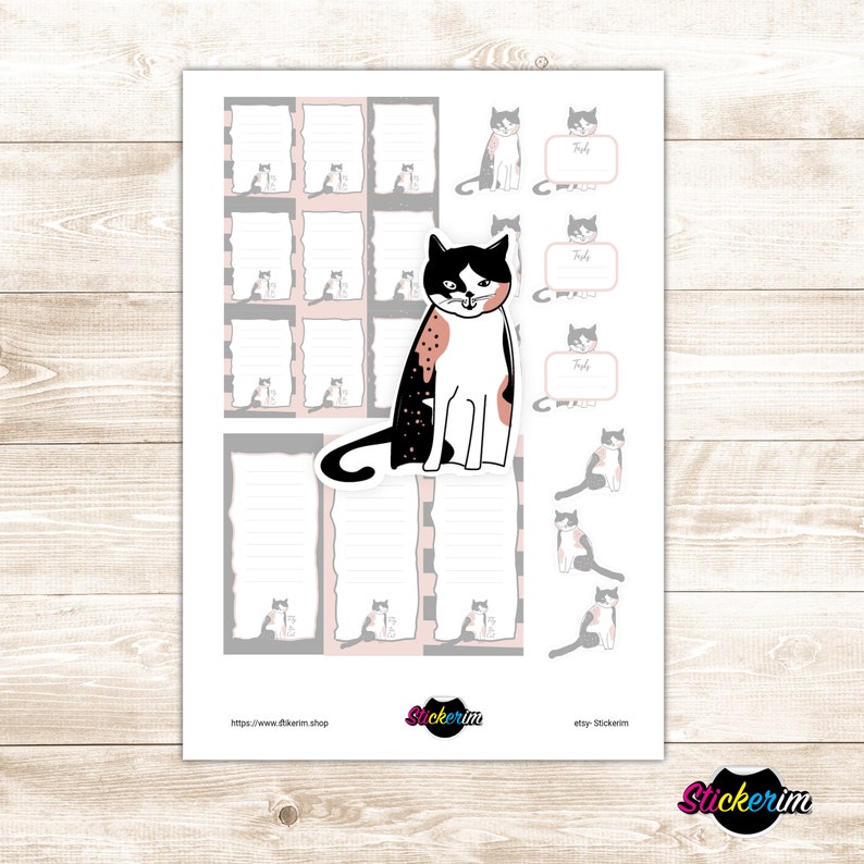 PRINTABLE Cat Task Stickers Planner Stickers Bullet Journal - Etsy ...