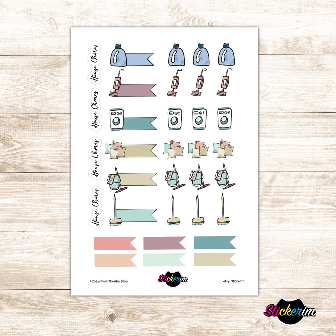 PRINTABLE House Chores Stickers Planner Stickers Bullet - Etsy