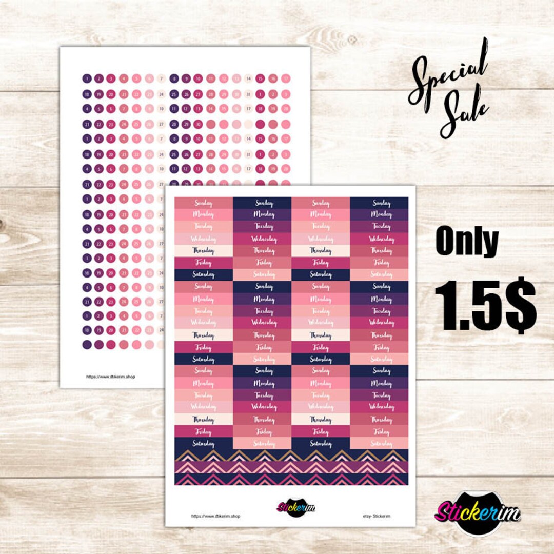 Planer Dating Sticker Set in den Farben lila und rosa - Etsy.de