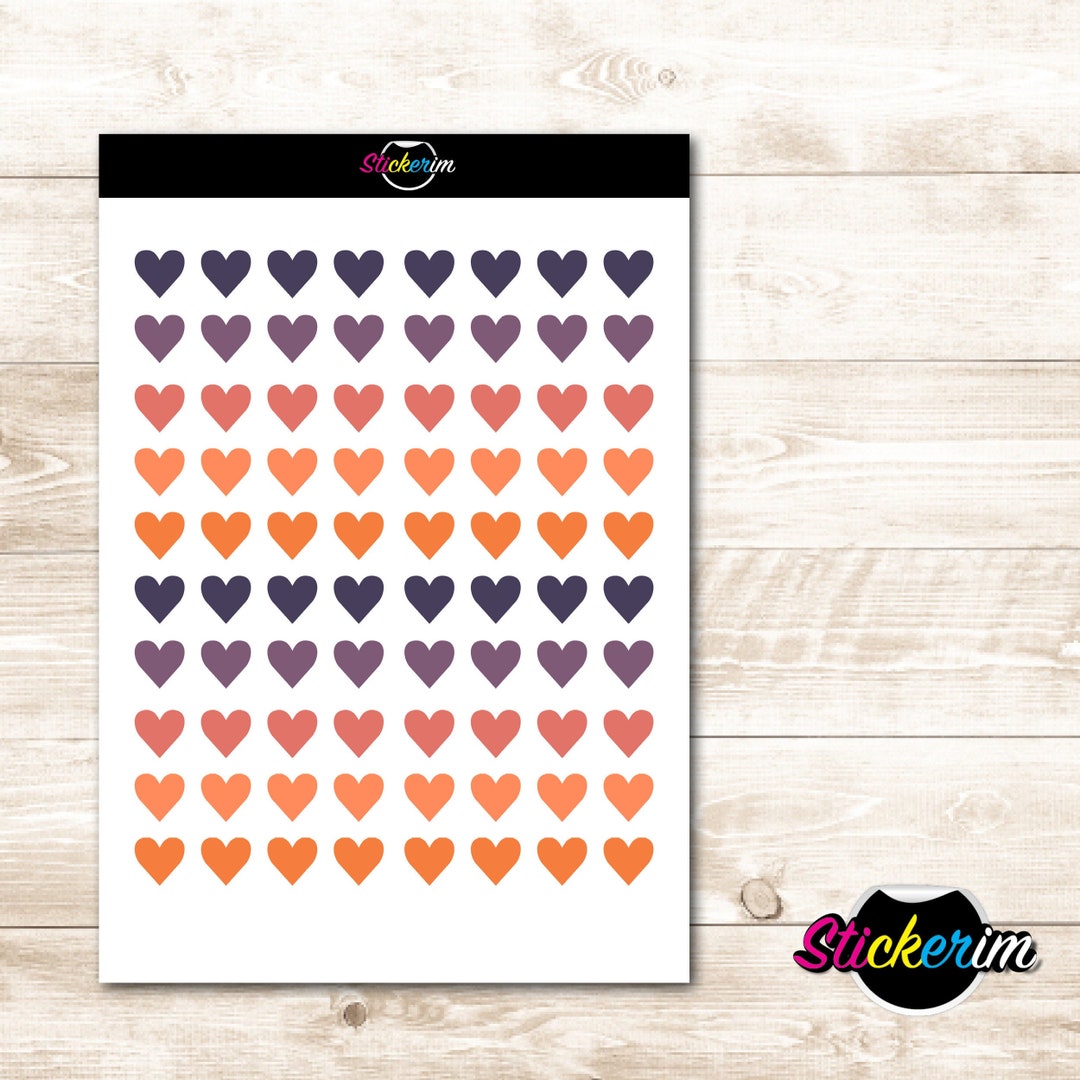 PRINTABLE- Heart Sticker Sheet, Heart Stickers, Instant Download ...