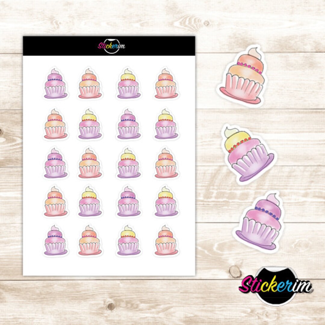 Summer Cupcake Stickers: Planner, Journal, Scrapbook (PDF) - Etsy