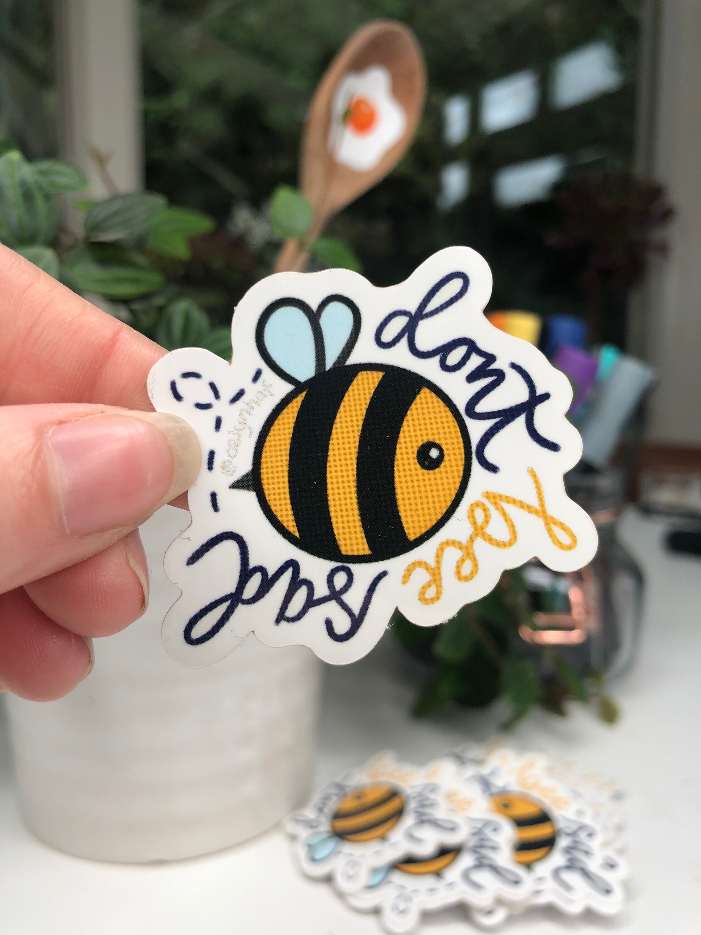 Dont Bee Sad Hand Designed Bee Sticker by Celyn Haf | Etsy