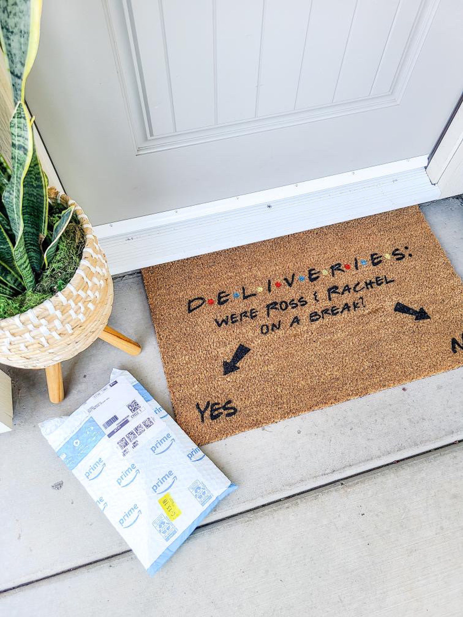 FRIENDS DOORMAT Ross and Rachel Deliveries Were Ross and Rachel on a ...