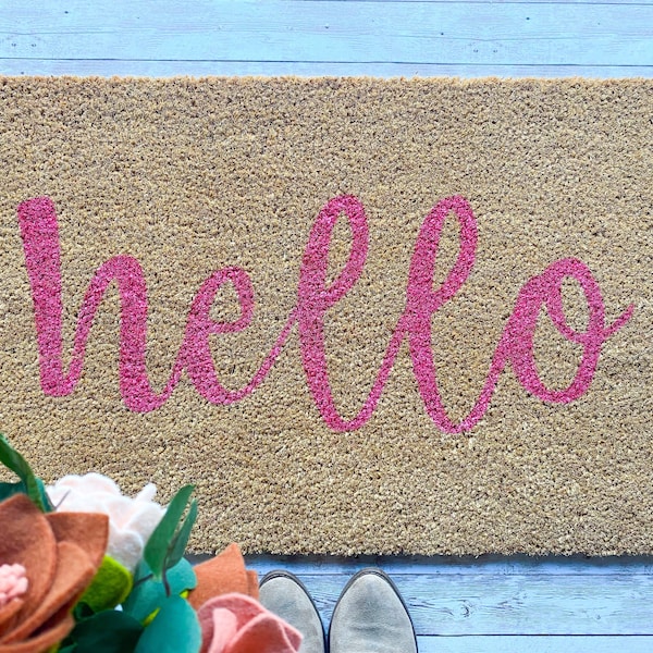 Hello Doormat - Etsy