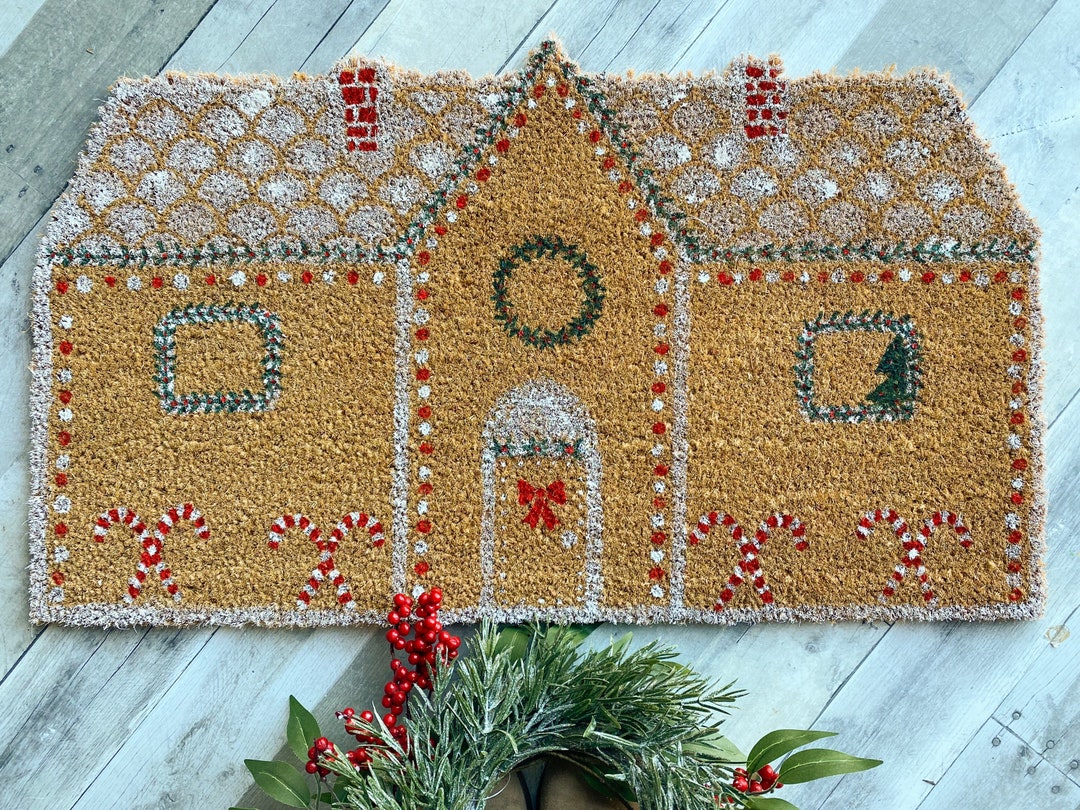 Gingerbread House Doormat - Etsy