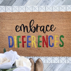 Embrace Differences / Autism Awareness/ ASD / Disability Doormat - Etsy