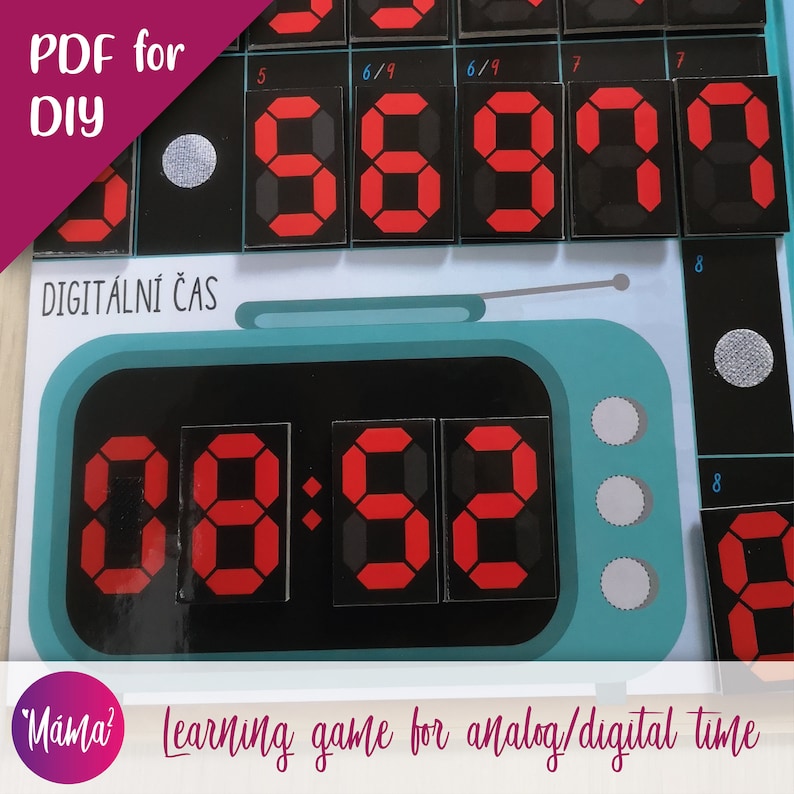 Printable Activity Game for Learning Clocks (analog and Digital Time ...