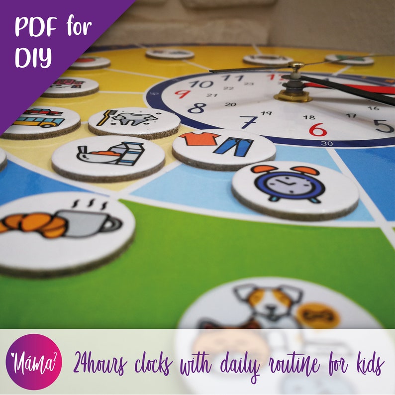 Printable 24hours Spiral Clocks With Customizable Daily Routine for ...