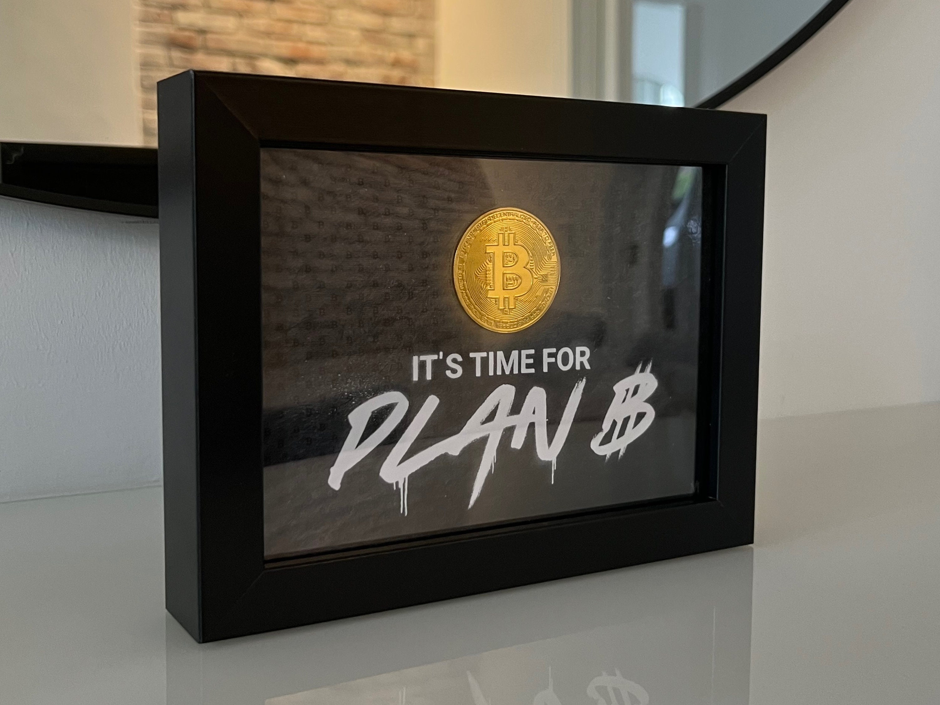 Plan B Bitcoin Photo Cadre Noir Bitcoin Cadeau - Etsy France